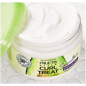 Garnier Fructis Style Curl Treat Defining Smoothie for Fine to Normal Curly Hair, 10.5 Ounce Jar