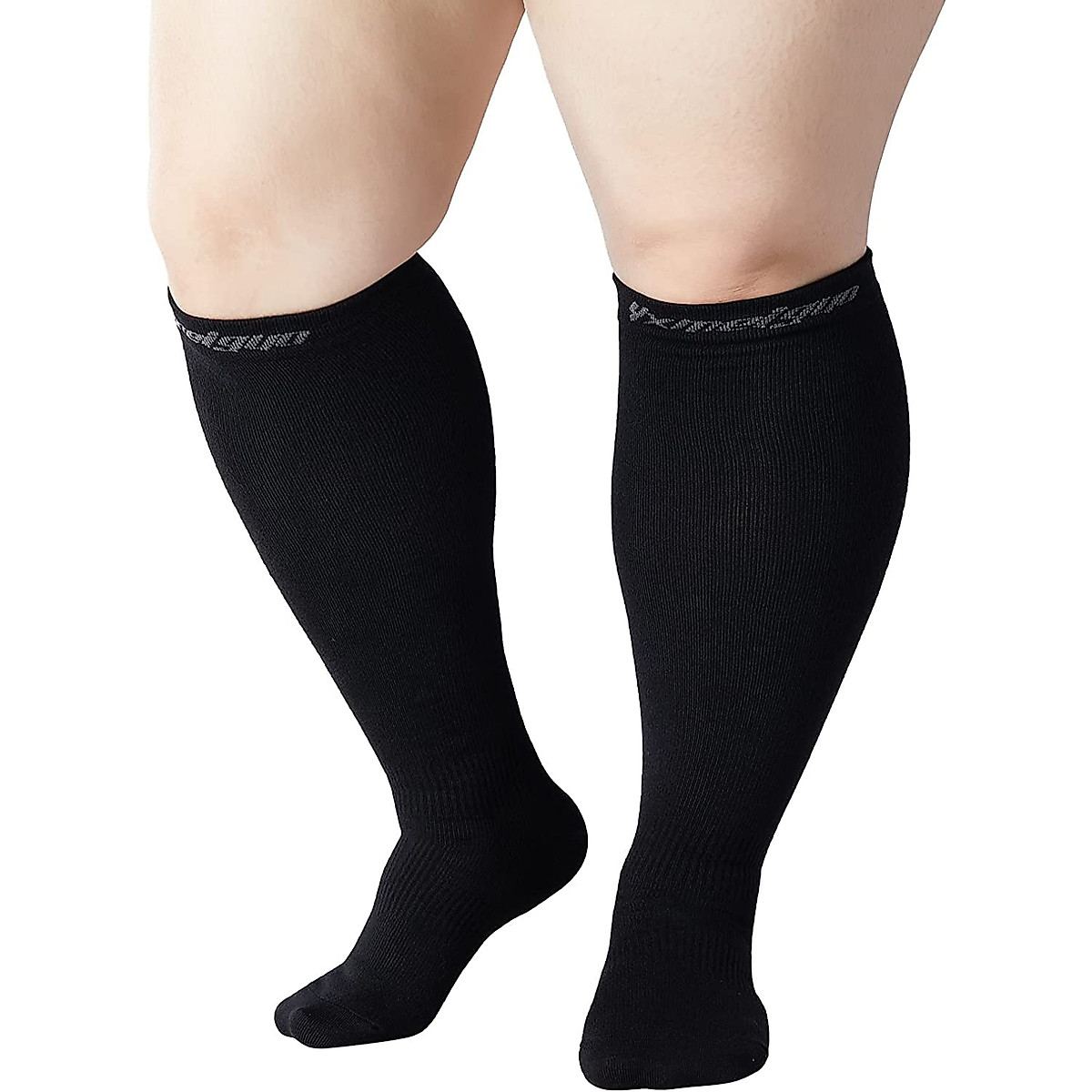 HGRTYXS Plus Size Compression Socks for Women Men Wide Calf, Compression Socks 2XL Circulation 20-30mmHg Support Knee High Stockings