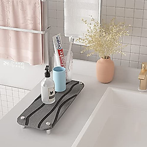 LLOBEW Sink Caddy，Instant Dry Sink Organizer Bathroom Organizer，Diatomaceous Earth Kitchen Sink Organizer Lotions Bottle Drying Rack