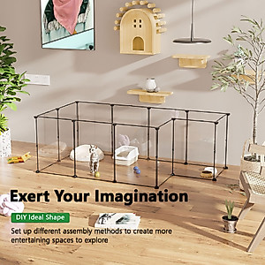 C&AHOME Pet Playpens, 12 Panels 28 X 20 Inch Portable Large Plastic Yard Fence Small Animals, Puppy Kennel Crate Fence Tent, White, UPP5070W