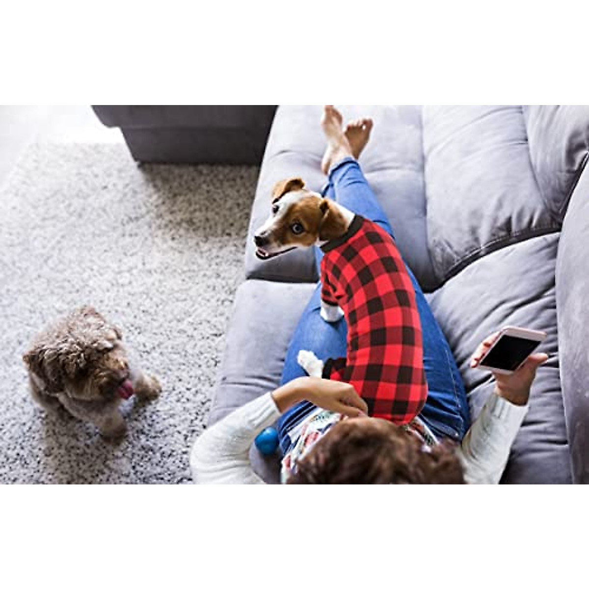 Dog Fleece Sweater Buffalo Plaid Dog Sweater Dog Clothes Dog Outfit Soft Thickening Warm Pet Clothes Sweaters for Dogs Girl & Boy(M)