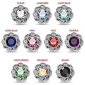 20 Pieces Box Set of Mix Colored Jeweled Twisted Flower Top 22 Gauge 925 Sterling Silver L Shape Nose Stud