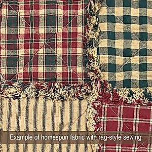 Vintage Christmas 2 Cotton Homespun Plaid Fabric by JCS - Sold by The Yard