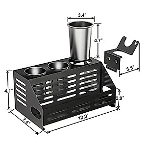 Hair Dryer Holder Wall Mount, Hair Tool and Styling Organizer,Bathroom Countertop Organizers for Dyson Supersonic Hair Dryer,Blow Dryer Holder with 3 Stainless Steel Metal Cups.