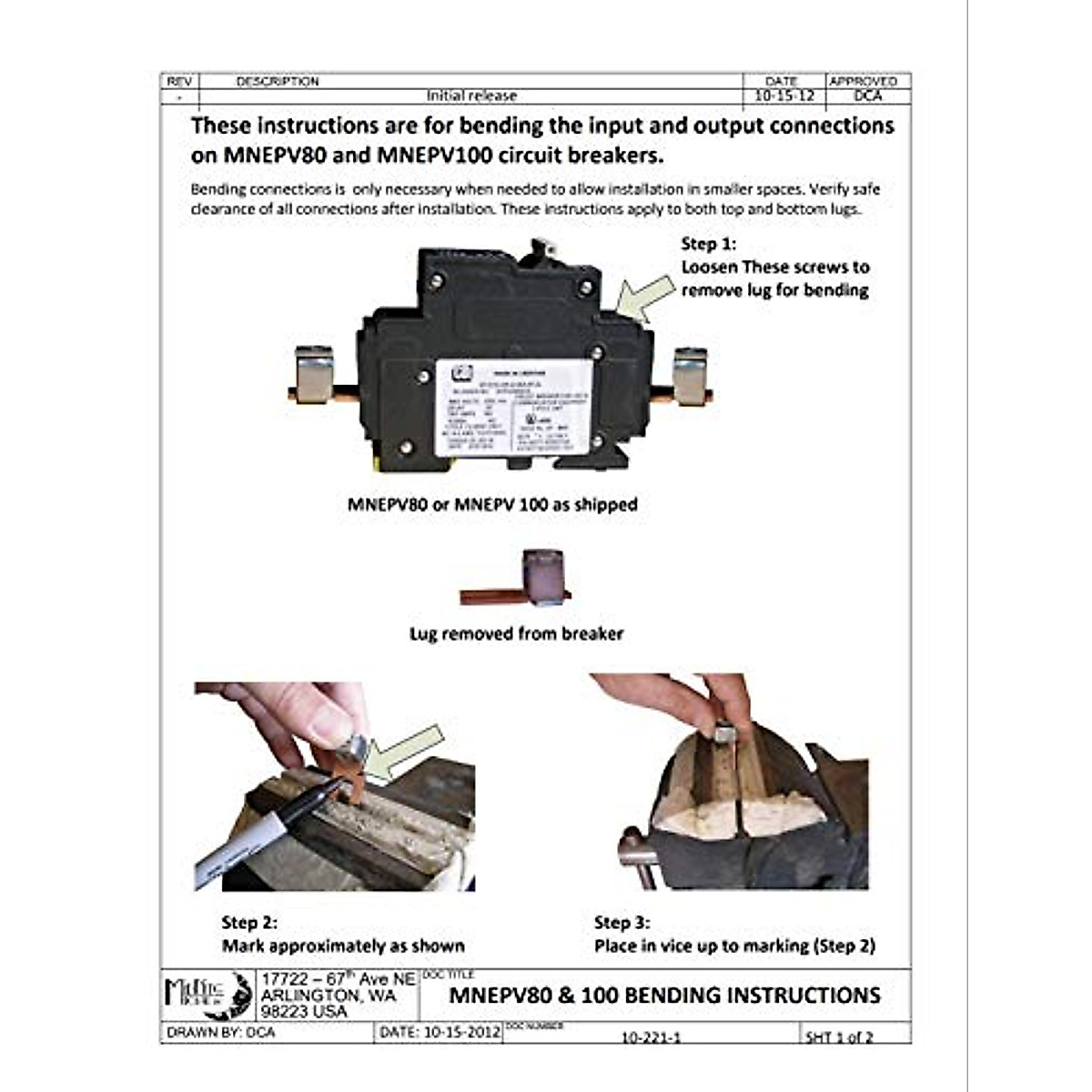 MidNite Solar MNEPV80 DIN Circuit Breaker 80A 150VDC