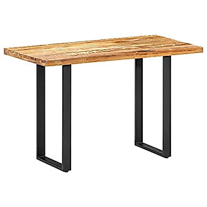 WHOPBXGAD Dining Table,Industrial Restaurant Counter, Wooden bar Table for Living Room, Dining Room, Bistro Table,47.2"x23.6"x29.9" Solid Reclaimed Wood