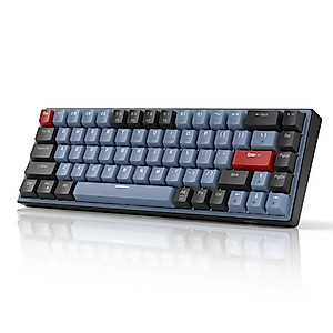 MageGee 60% Mechanical Gaming Keyboard, 68 Keys Compact Blue LED Backlit Gaming Keyboard, SKY68 Wired Ergonomic Mini Office Keyboard for Windows PC Gamer (Brown Switch, Black & Blue)