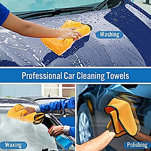HOMEXCEL Microfiber Towels for Car,Premium Cleaning Cloth Lint Free,Scratch Free,Strong Water Absorption,Car Washing Drying Towel for Household,Auto Detailing,Windows,16" x 24",3 Pack