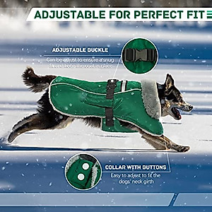 IECOii Dog Winter Clothes, Warm Dog Winter Sweater, Dog Fleece Jacket with Turtle Neck, Dog Waistcoat for Large Dogs Winter Fits for Pitbull, Border Collie, Samoyed, English Bulldogs, XL