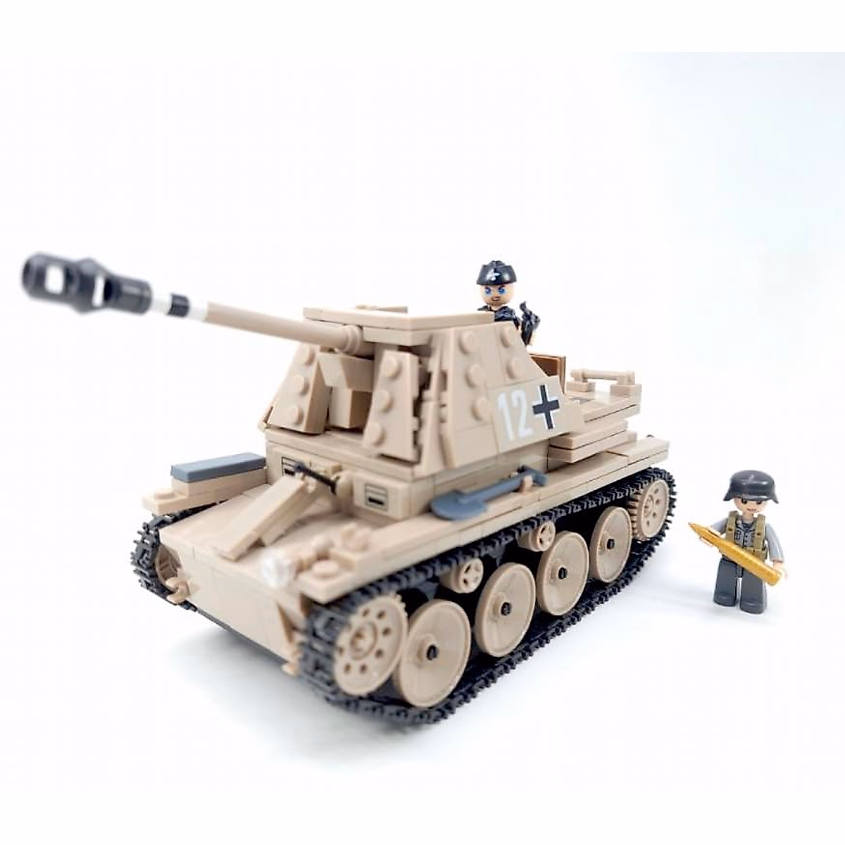 General Jim's Military Brick Building Set - WW2 German Army Tank Destroyer SD.KFZ.138 Marder III Building Blocks Model Set for Military and Brick Enthusiast and for Teens and Adults