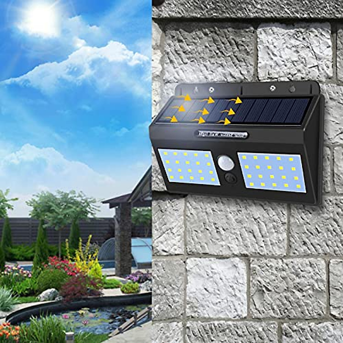 Wall Lampled Street Light Pir Motion Sensor Solar Garden Light Outdoor Waterproof Wall Lamp Solar Light for Home Garden Fence Stair asshow