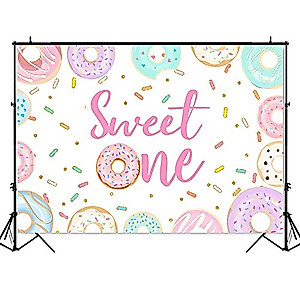 Avezano Donut Sweet One Backdrop Donut 1st Birthday Party Decoration 7x5ft Vinyl Sweet Donut Theme 1st Birthday Party Supplies Girls First Birthday Party Banner Photography Background