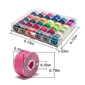 BetyBedy 36Pcs Bobbins and Sewing Threads with Bobbin Case for Multiple Sewing Machine, Pre-Wound Bobbins Set for Bro-Ther/Baby-Lock/Jano-me/El-na/Sin-ger, Standard Size and Assorted Colors