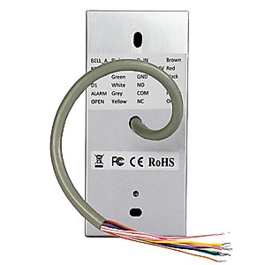 Door Access Control System Stand-Alone Password Keypad + 5PCS Proximity Keychains, Support 2000 Users Card Reader, Weatherproof, Backlight, Zinc Alloy Metal Case, for Garage Door, Gate Opener