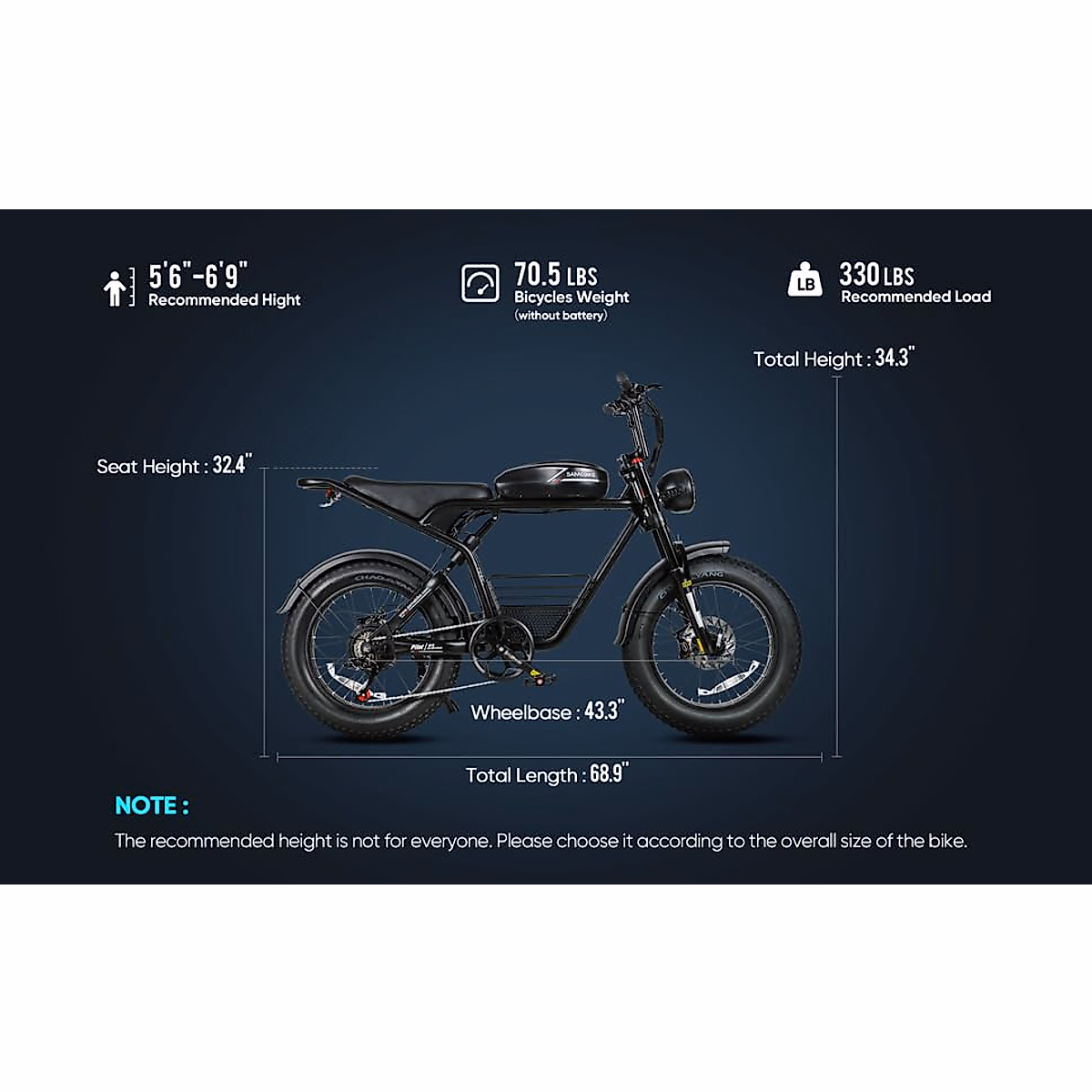 SAMEBIKE 1000W Electric Dirt Bike, Electric Bike for Adults with 48V 18AH Battery 30 MPH Max Speed & 62 Miles Moped Style Electric Motorcycle Ebike with 4.0 Fat Tire Full Suspension Hydraulic Brakes