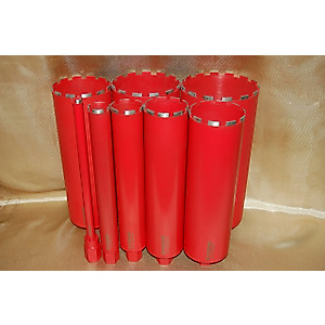 1" - 8" Inch Diamond Wet Core Drill Bit Set 1-1/4” Threaded by BLUEROCK Tools for Concrete Rebar Asphalt Brick Rock Masonry Hole Barrel Coring Bits