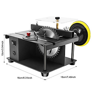 Mini Table Saw, 200W 8500RPM, Small Desktop Multi-Functional Cutting Bench for Precision Cut Metal Miniature Wood Plastic Acrylic