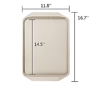 Pekky Plastic Fast Food Trays for Eating, Rectangle Serving Tray with Handle, 16.7" x 11.8", Set of 6