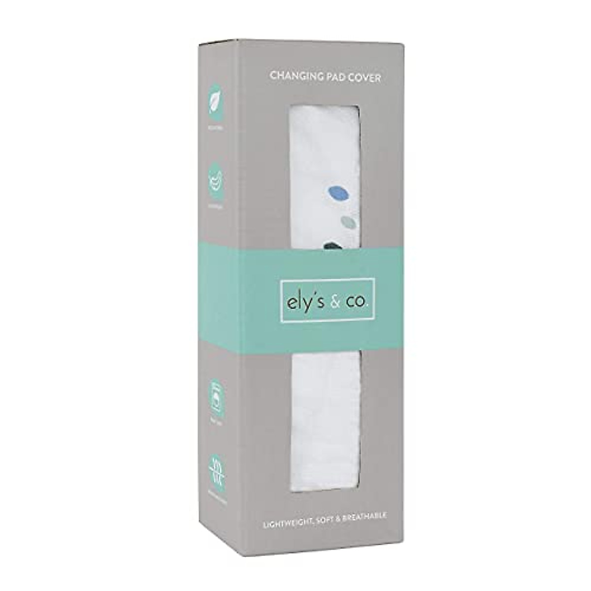 Ely’s &Co. Changing Pad Covers | Cradle Sheet 1-Pack Combed Jersey Cotton for Baby Boy - (Blue Raindrops)