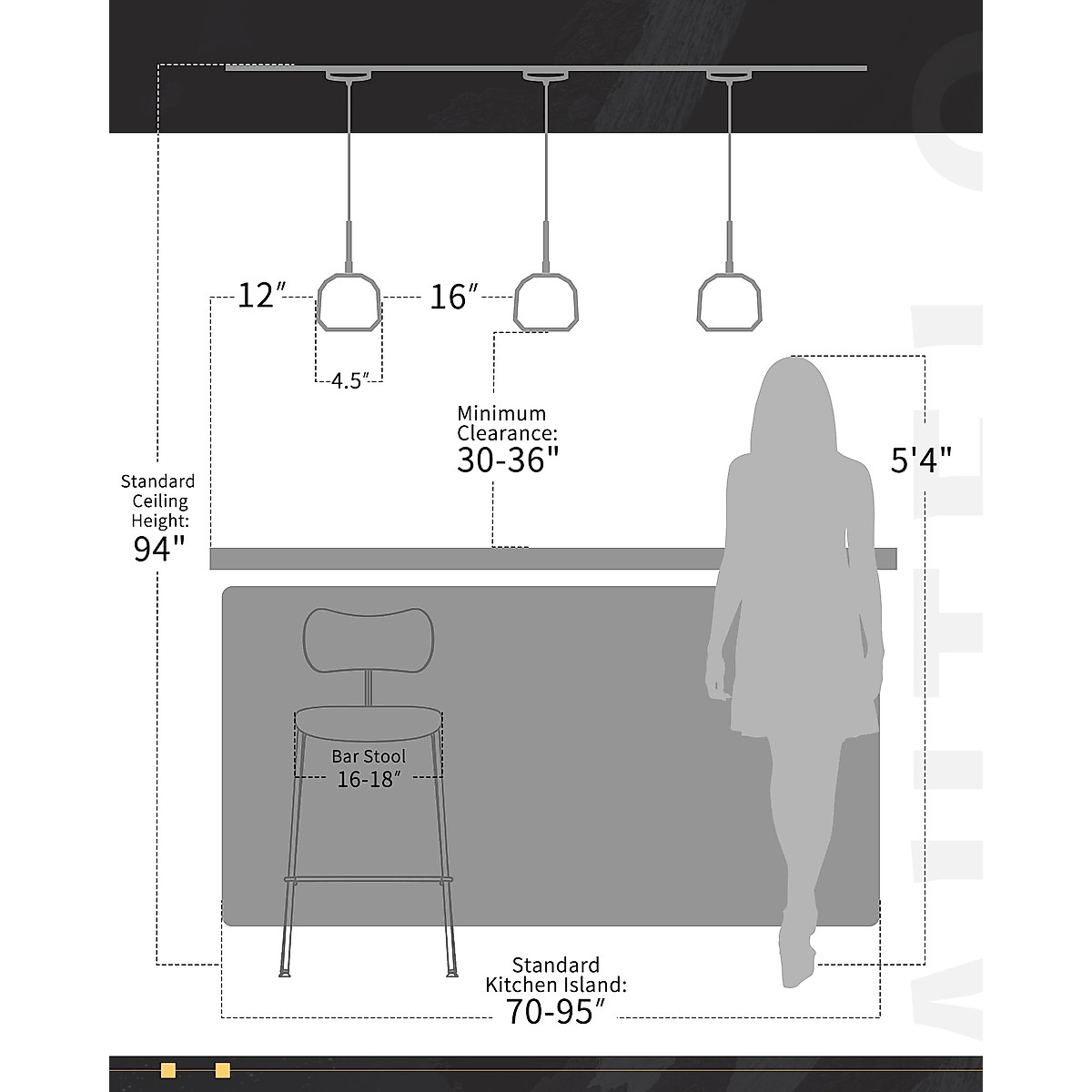 AUTELO Gold Pendant Light Fixtures - Crystal Modern Pendant Lights in Brushed Gold Metal Finish, Pendant Lights Kitchen Island for Dining Room, Bedroom, Hallway, H3878 BG