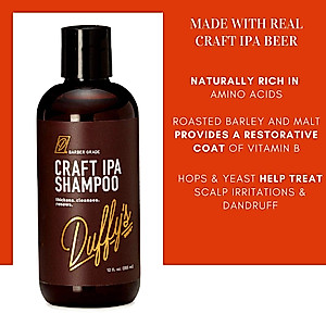 Duffy's Brew Craft Beer Conditioner and Shampoo, 2-Pack Hair Care Kit that Moisturizes, Nourishes, Seals, Protects and is Color Safe