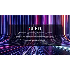 Hisense ULED Premium U7H QLED Series 65-inch Class Quantum Dot Google 4K Smart TV (65U7H, 2022 Model), Black