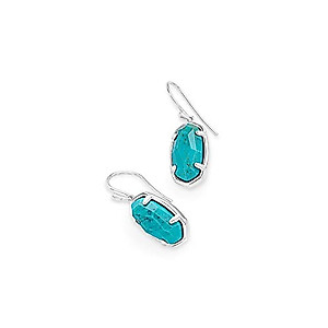 Kendra Scott Lee Drop Earrings in Sterling Silver, Genuine Turquoise Gem, Fine Jewelry for Women