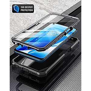 Poetic Guardian Series Case Designed for OnePlus Nord N200 5G, Full-Body Hybrid Shockproof Bumper Cover with Built-in Screen Protector, Black