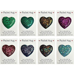 Pocket Hug Heart with Greeting Cards, Mini Cute Heart Pocket Hug Decoration, Carry Heartwarming Message to Hug Whoever Needs, Cute Decorations Gift for Birthday Valentines Thanksgiving (Pink)