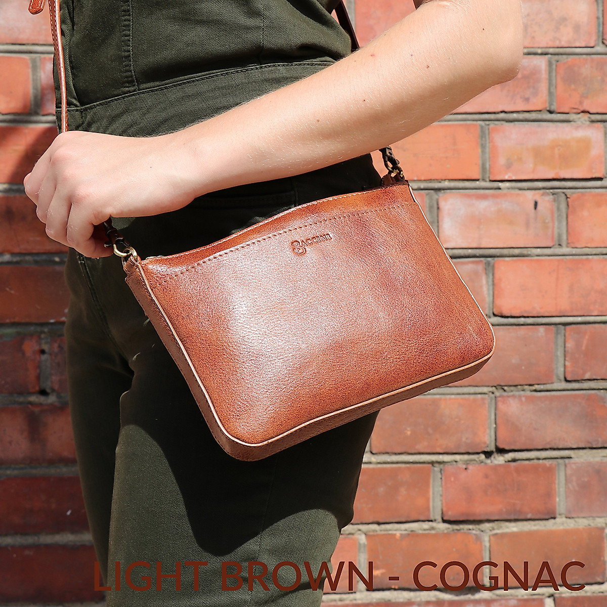 BACCINI shoulder bag & clutch LORENA small evening handbag real leather cross-body bag leather bag Female light-tan