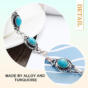 Nicute Boho Turquoise Anklet Silver Vintage Ankle Summer Beach Adjustable Foot Jewelry for Women