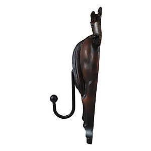 Ebros Gift Set of 3 Rustic Western Country Farm Black Brown Chestnut Horses Hind Butt Hindquarter Coat Key Hat Leash Backpack Wall Hanging Hooks Decor Hangers Cowboy Horse Hook Organizers