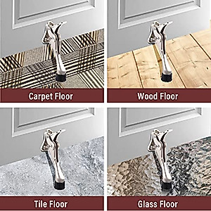 12 Pieces Heavy Duty Door Stoppers 5.35 Inches Kickdown Door Stop Adjustable Kick Down Door Stop Easy Pedal Door Stop with Rubber Tips Commercial Heavy Duty Door Stops for Bottom of Door
