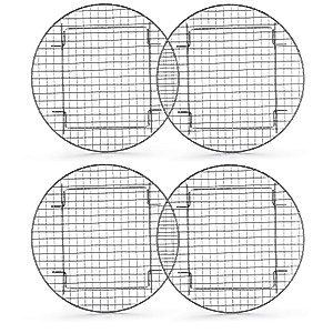 Foraineam 4 Pack 10.5 inch Steamer Rack Round Grilling Rack for Cooling Steaming Baking Cooking, Lifting Food in Pots, Cake Pan, Pressure Cooker and Oven