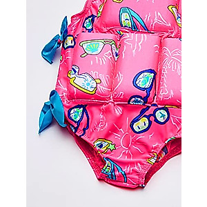 My Pool Pal Girls' Flotation Swimsuit, Pink Sunglasses, Extra Small