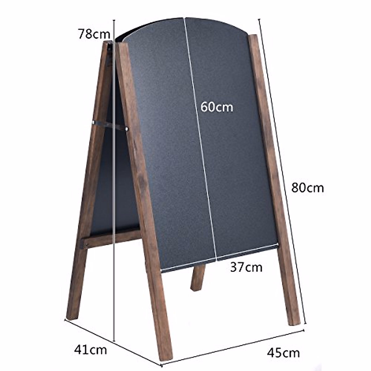 GOFLAME A-Frame Chalkboard 18 x 31.5", Standing Sidewalk Easel Double-Sided, Wooden Folding Chalkboard Sandwich Sign for Office Cafe Teaching