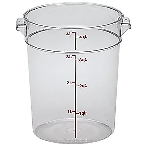 Camwear Polycarbonate Round Food Storage container, 4 Quart