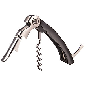 Vacu Vin Double Hinged Corkscrew - 3-in-1 Wine Opener with Foil Cutter and Bottle Opener - Effortlessly Open Wine Bottles and More - Professional Grade Corkscrew