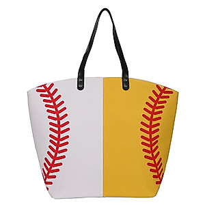 Large Baseball Tote Bag Sports Prints Utility Tote Beach Bag Travel Bag
