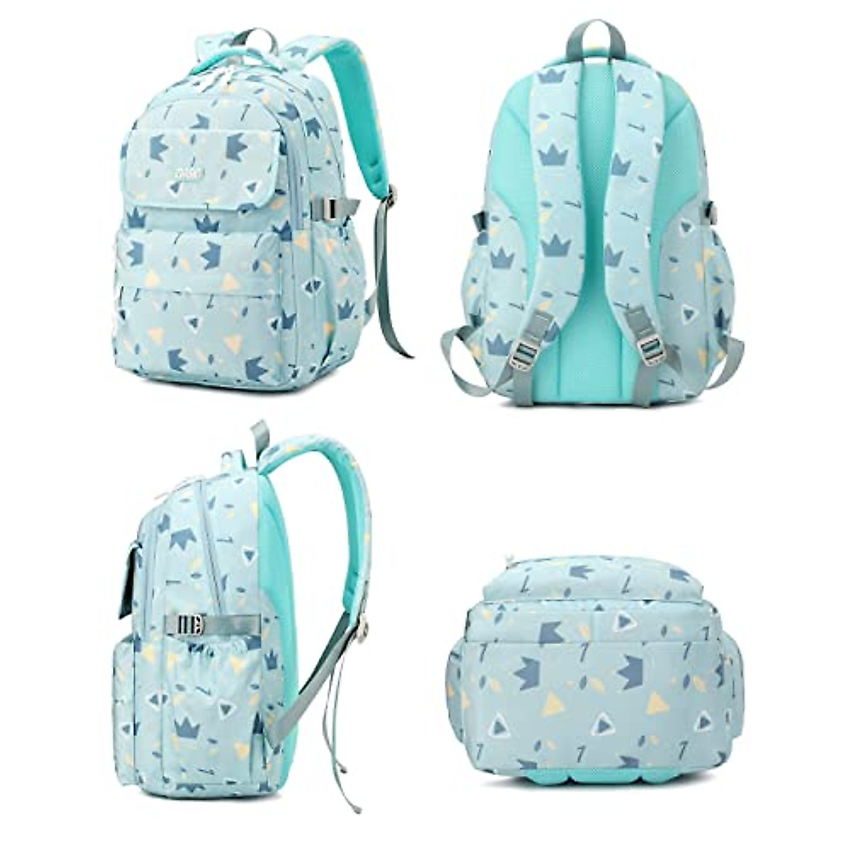 JiaYou Girls Women Backpack Junior Middle School Daypack High School University Laptop Bag(Green Backpack-3Pcs,29 Liters)