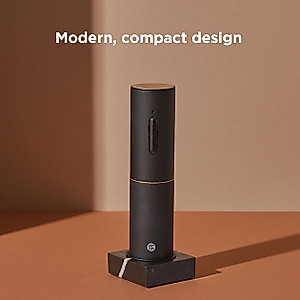 RBT Electric Corkscrew Wine Opener with Foil Cutter and Marble Charging Base, Black