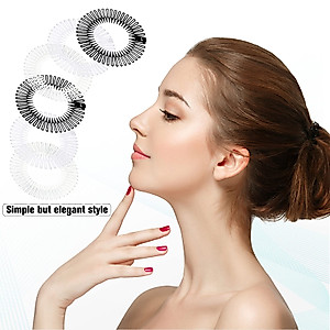 Shappy Hairband, 9 Pieces Full Circular Stretch Comb Flexible Plastic Circle Comb Stretch Hairband Headband Holder for Women Girls, 3 Colors (Black, White, Clear)