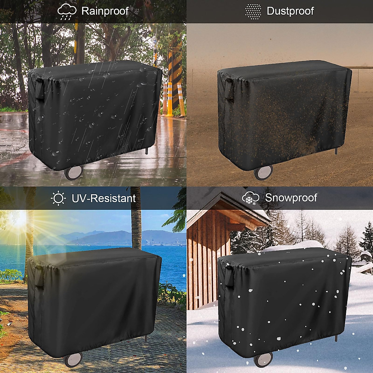 Andacar Prep Table Cover for Cuisinart CPT-200 Outdoor BBQ Prep Cart, 50inch BBQ Cart Cover Waterproof Tool Box Grill Table Cover - 52 x 22 x 36 Inch