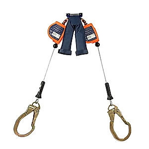 3M DBI-SALA Nano-Lok edge Twin-Leg Quick Connect Fall Protection Self Retracting Lifeline SRL - Cable Construction 3500227, Orange, 8 ft. (2.4 m), 1 EA