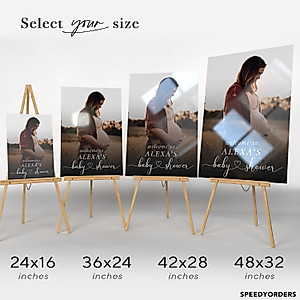 Personalized Baby Shower Welcome Sign with Photo - Custom Baby Shower Photograph Signs - Custom Baby Shower Reception Signs - Upload Your Own Photo (PVC Board)