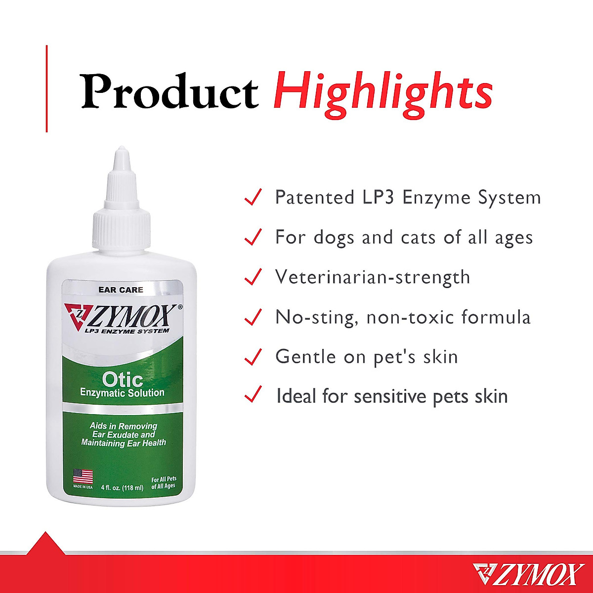 PET KING BRANDS Zymox Otic Enzymatic Solution for Dogs and Cats to Soothe Ear Infections Without Hydrocortisone for Itch Relief, 4oz