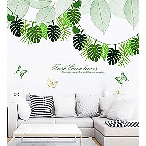 PIXHOTUL 4 Pack Tropical Leaf Banner Hawaii Luau Party Leaves Garland Summer Beach Theme Wedding Birthday Party Decor