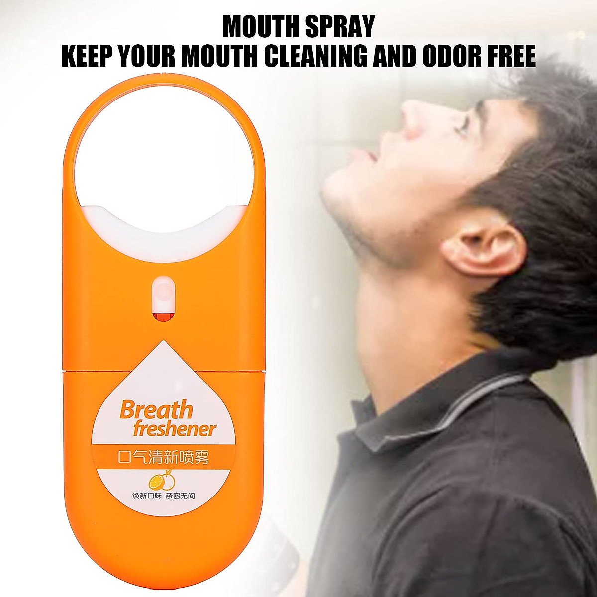 Mouth Spray, Oral Care Spray Cleaner to Eliminate Bad Breath Fine Mist Breath Aerosol Breath Cleaner for Salt(Orange flavor)