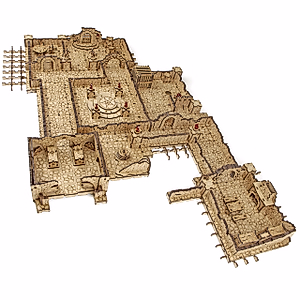 TowerRex 3D Modular Battle Map D&D Terrain - dnd accessories, set for Dungeons & Dragons, Pathfinder, Warhammer, Tabletop battle mat grid, wargaming terrain, TTRPG Scenery kit for 28mm 32mm miniatures