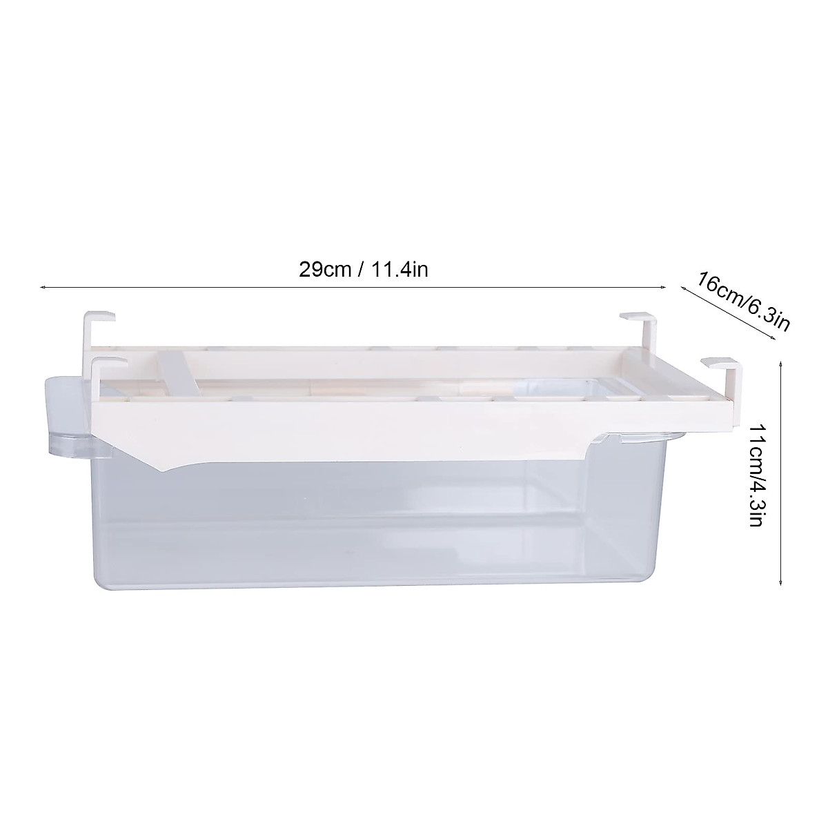 Fridge Organizer Drawer, Pull Out Refrigerator Organizer Bin Storage Box Clear Fridge Shelf Holder for Fruit Vegetable Drink